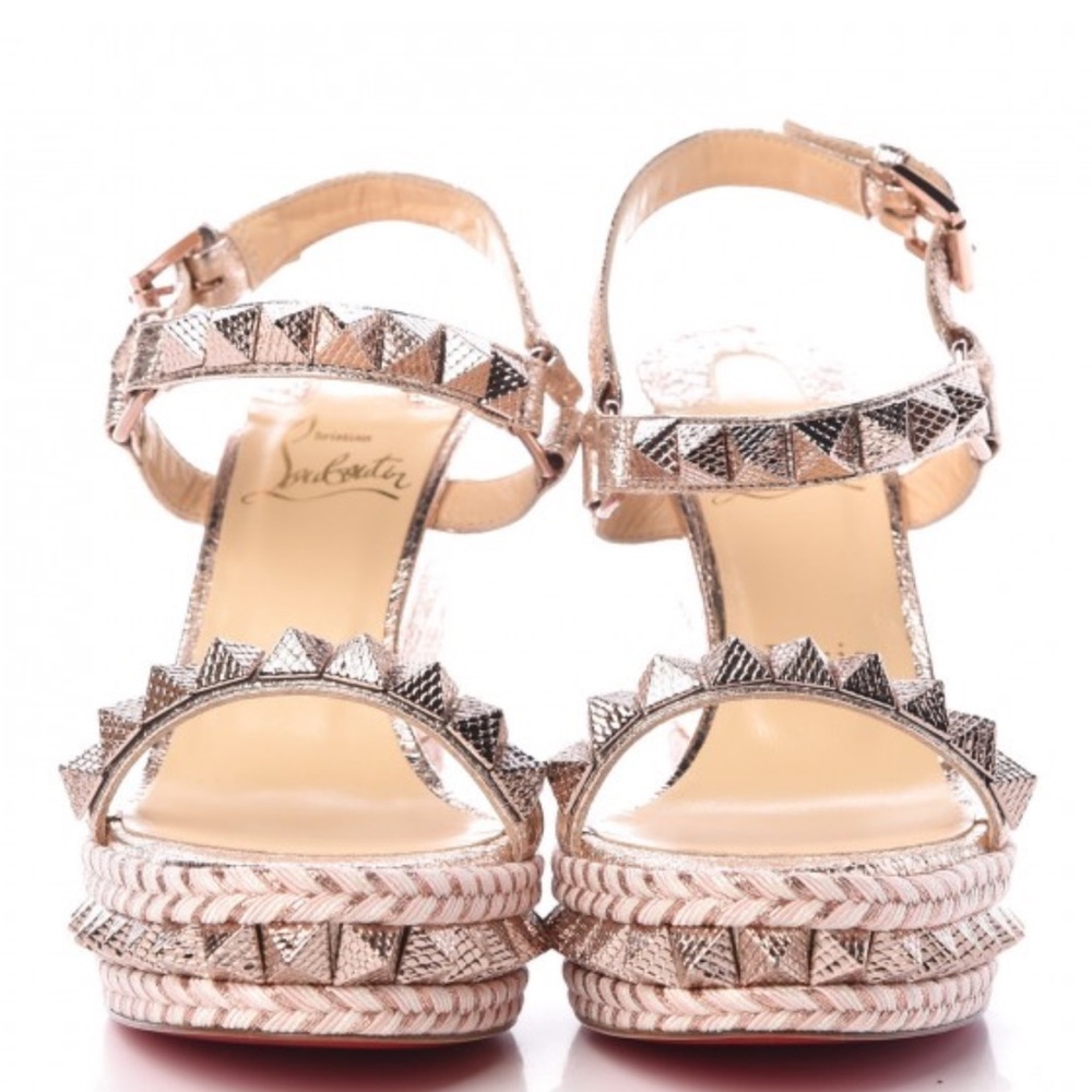 Christian Louboutin Pyraclou Spike Platform Wedge Hee… - Gem